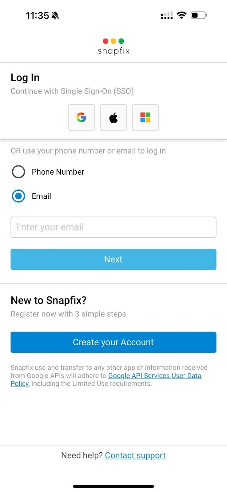 Log Into Your Snapfix Account