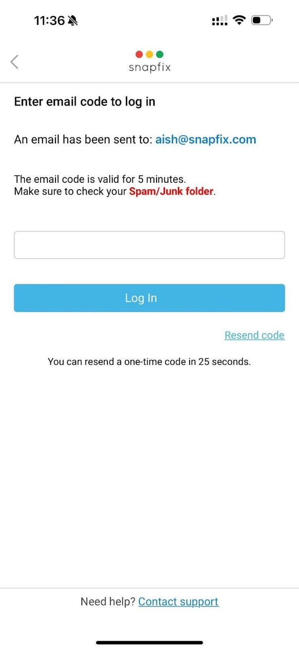 How to Login using a one-time code