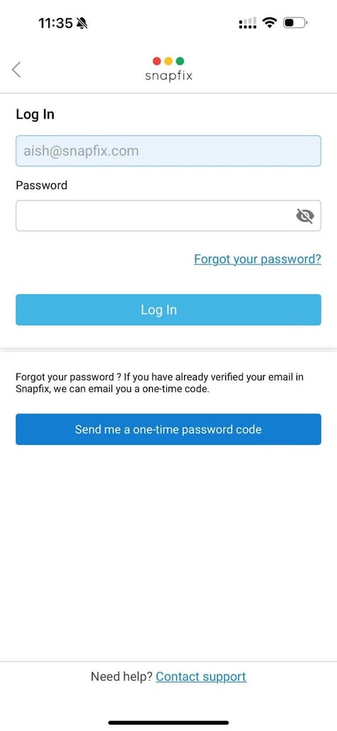 How to Login using a one-time code
