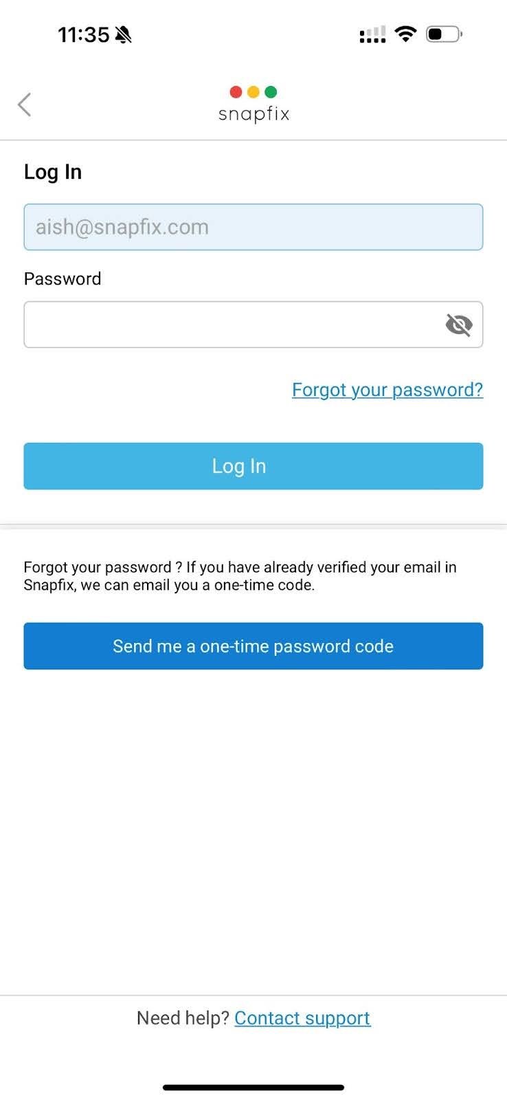 How to Login using a one-time code