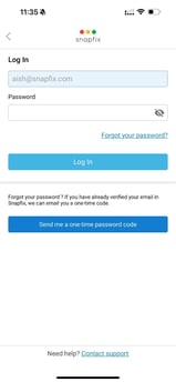 How to Login using a one-time code